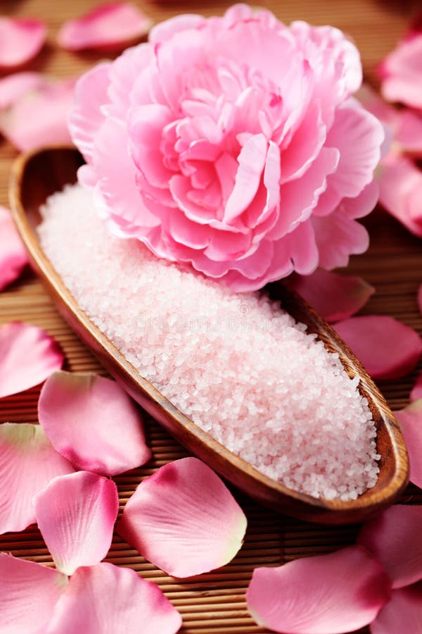 Bath salt with rose stock photo. Image of relax, relaxation - 10827500