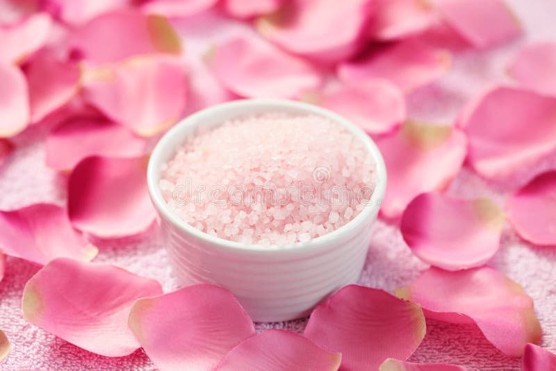 Bath salt with rose stock photo. Image of flower, wellness - 11106040