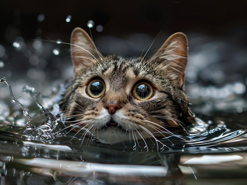 Bath or Shower To Domestic Cat ,feel Scared, Cat Hate Bath Time. Stock ...