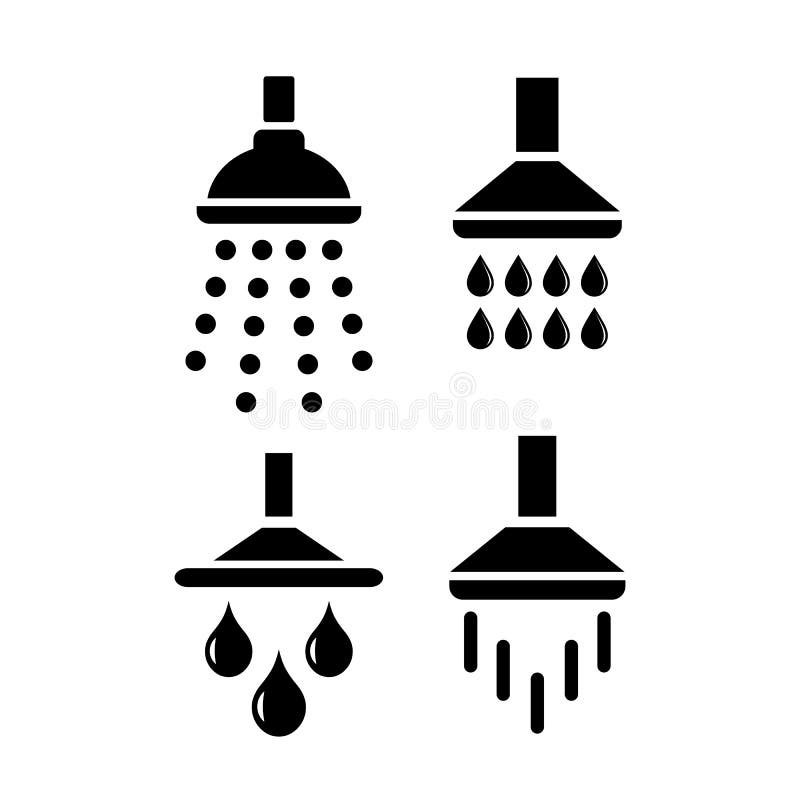 Shower with Tap. Vector Drawing Stock Vector - Illustration of ...