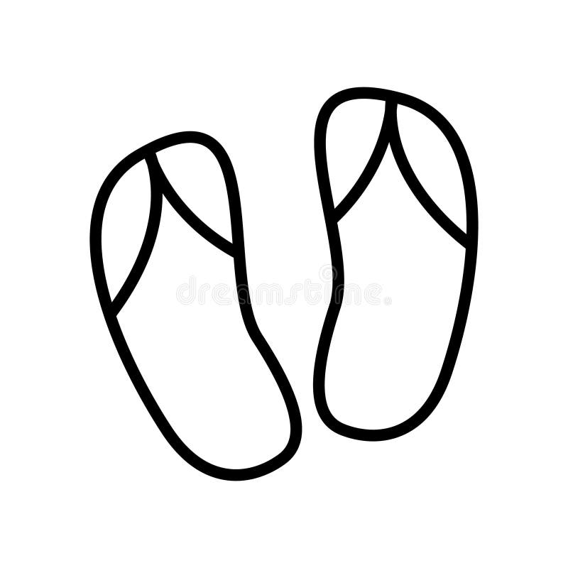Slippers Outline Style Icon Stock Vector - Illustration of clothing ...