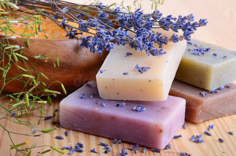 Aromatherapy with Lemon and Lavender Stock Photo - Image of twig ...