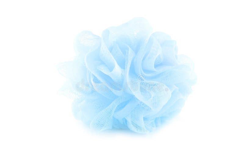 Bath Sponge Blue Isolated on White Background, Used for Scrub Bath ...
