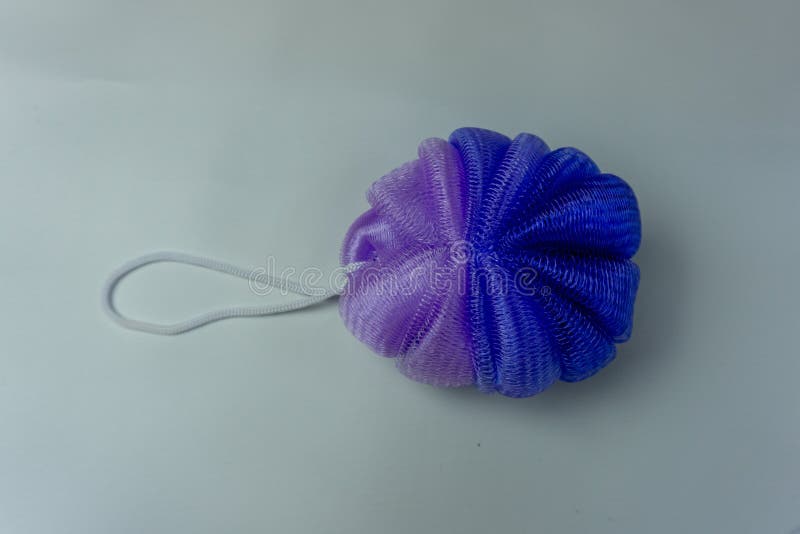 Bath Sponge or Shower Puff Isolated on White Stock Photo - Image of ...