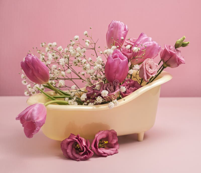 Bath with Spring Flowers, Abstract Spa and Take a Fragrant Bath ...