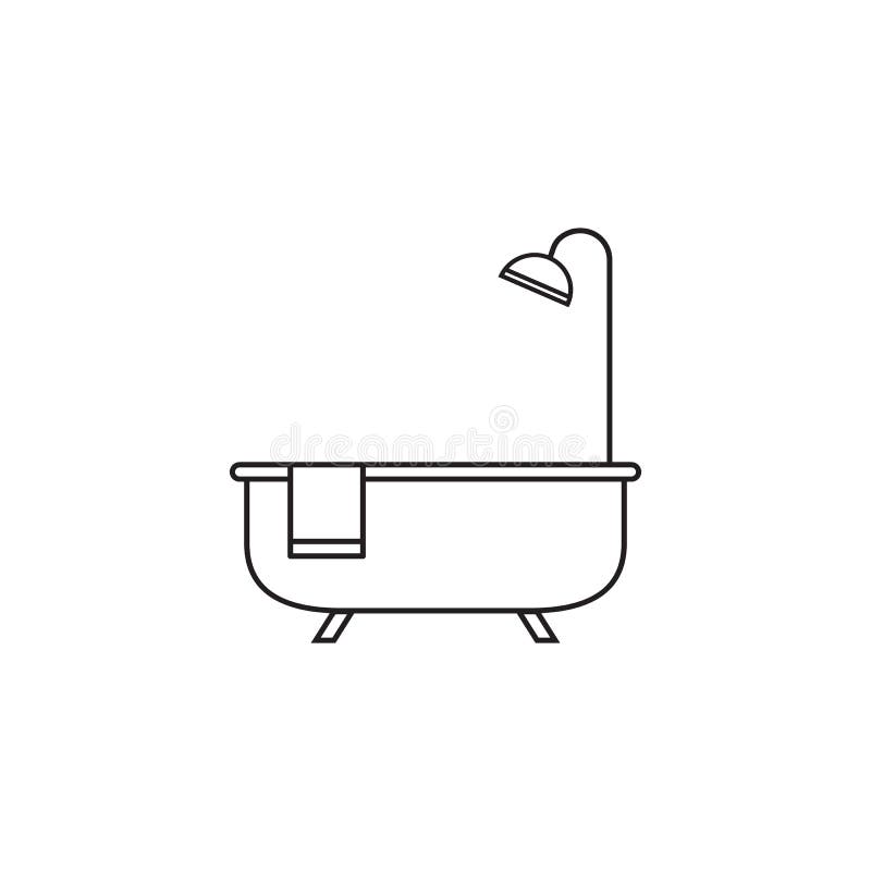 Bath Thin Line Icon, Outline Vector Logo Illustration, Linear Pi Stock ...