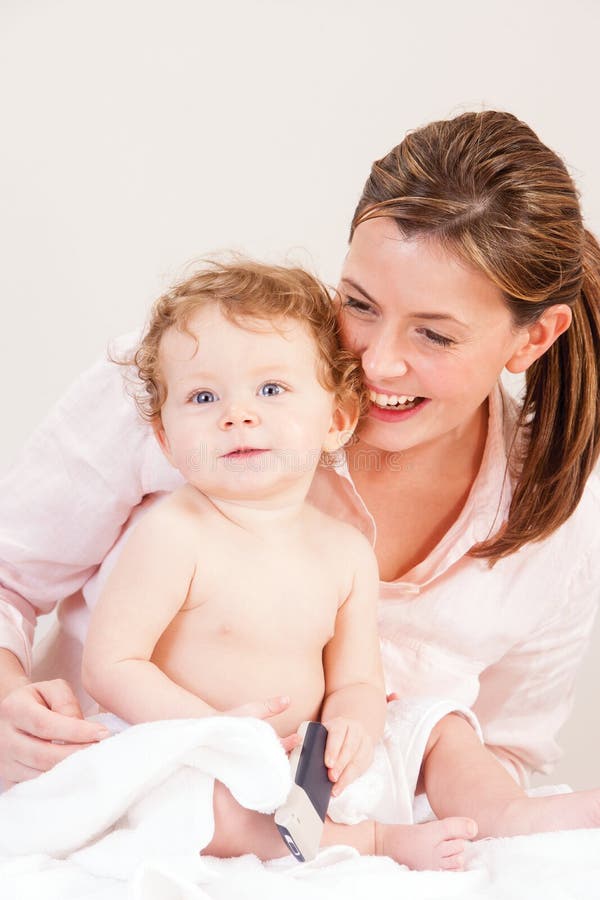 Bath Time Fun stock image. Image of child, phone, happy - 29144959