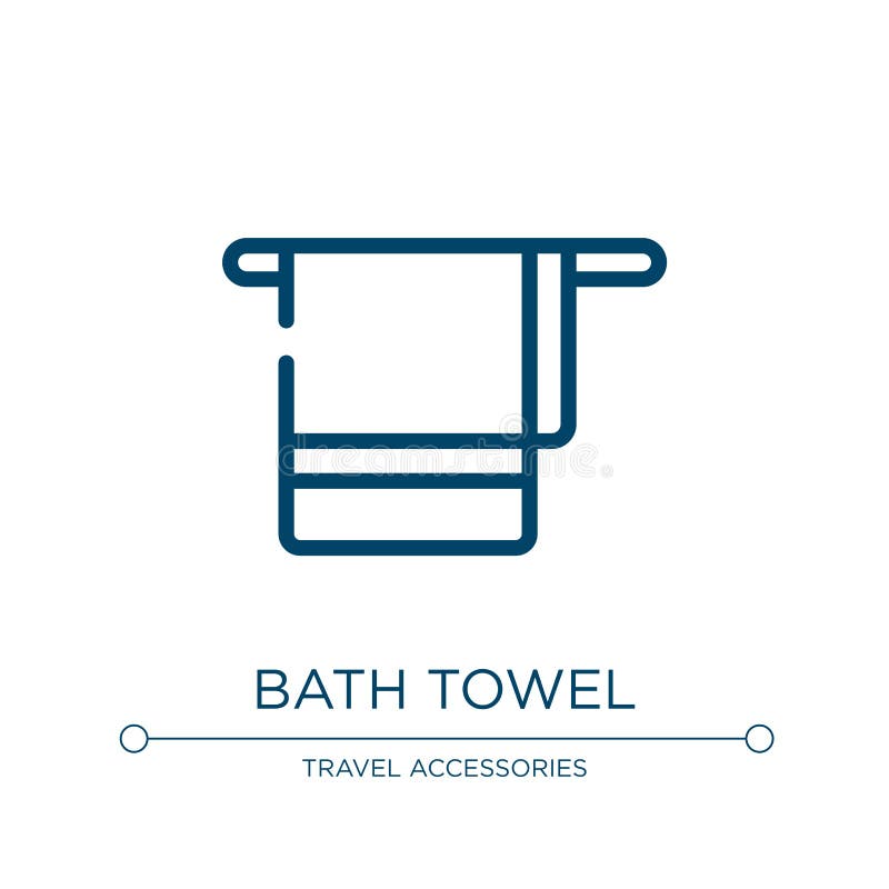 Bath Towel Icon. Linear Vector Illustration from Hotel Services ...