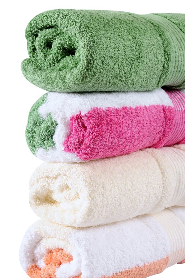 Bath towels. stock image. Image of home, bath, press - 20491729