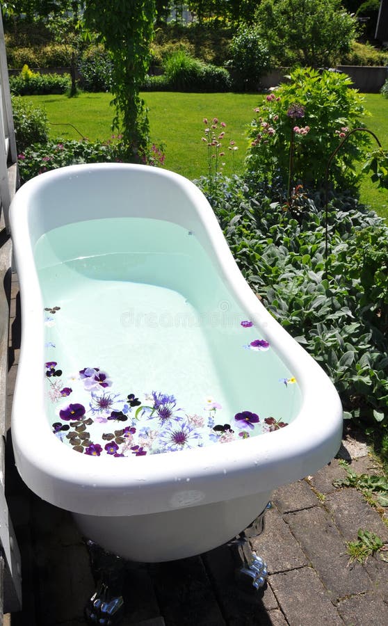 Bath Tub Filled with Flowers Stock Image - Image of sweden, holiday ...