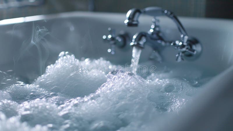 A Bath Tub Filled with Water and Bubbles. Perfect for Spa or Relaxation ...