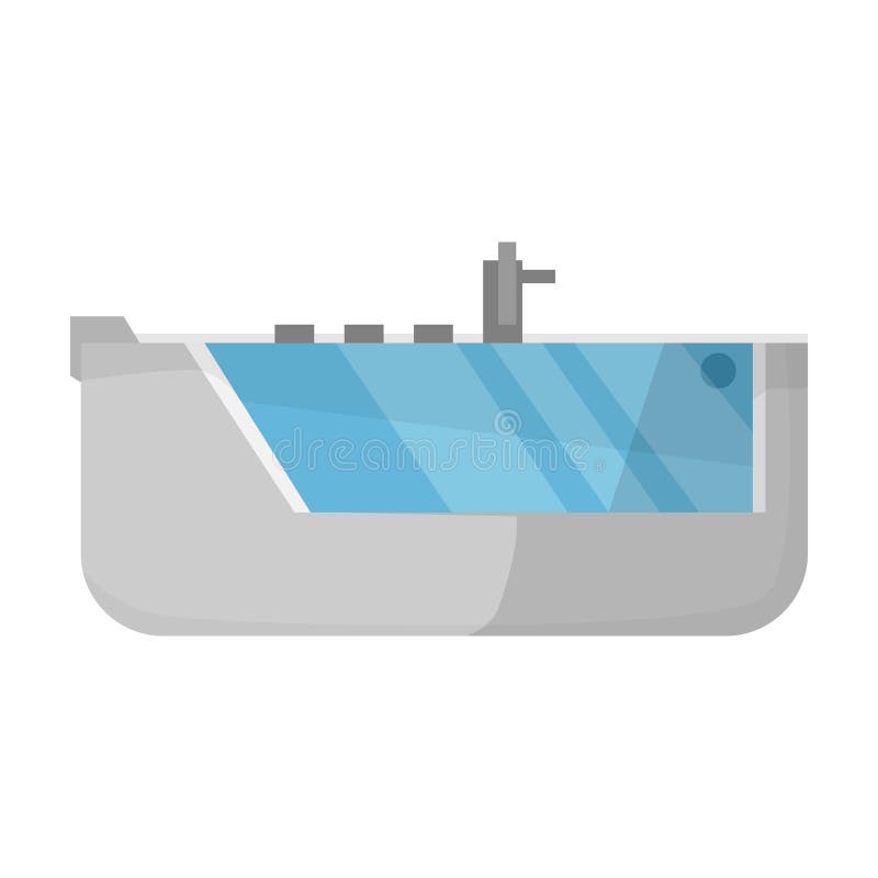 Bath Tub Vector Icon.Cartoon Vector Icon Isolated on White Background ...