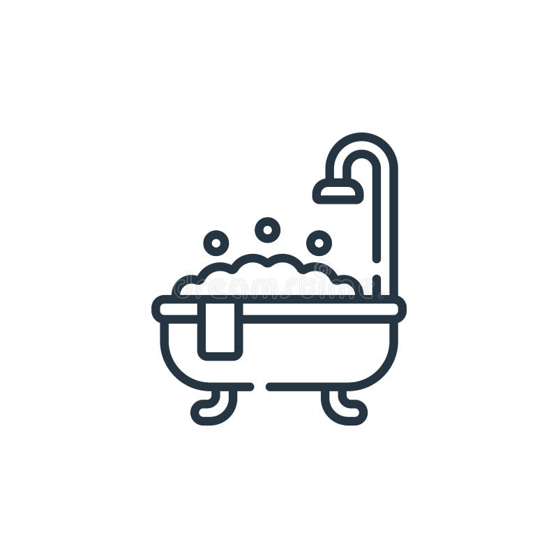 Bath Tub Vector Icon. Bath Tub Editable Stroke. Bath Tub Linear Symbol ...