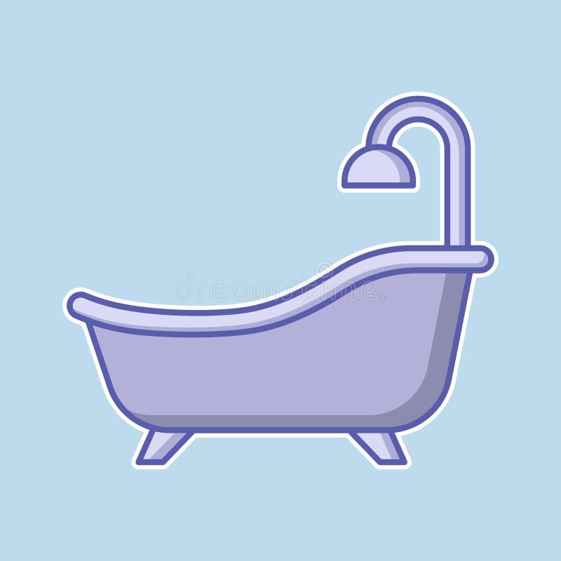 Bath Tube Icon Vector on Trendy Design Stock Vector - Illustration of ...