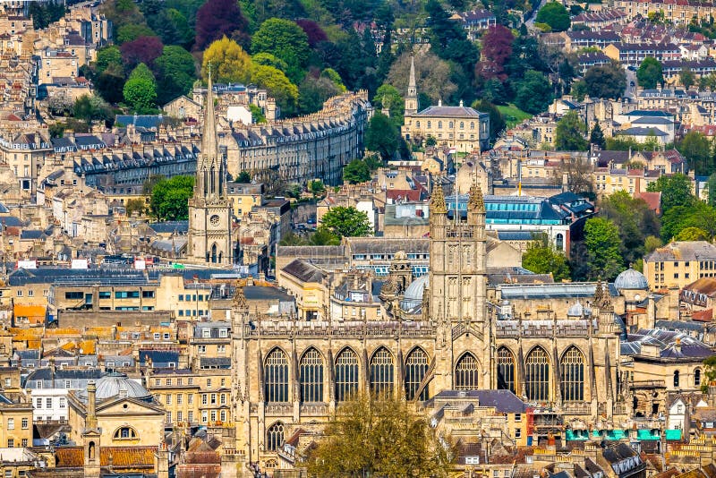 Bath, UK - Panoramic View of the Buildings and Houses in Bath, England ...