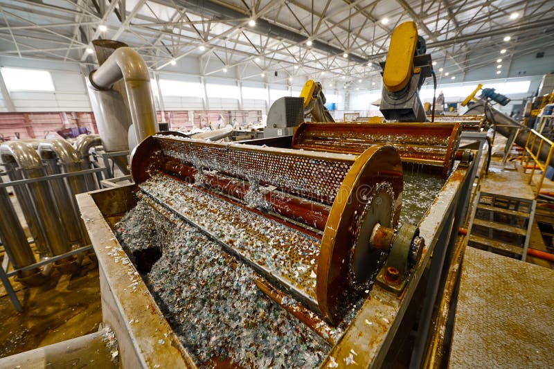 Bath for Washing Shredded Plastic Stock Photo - Image of litter ...