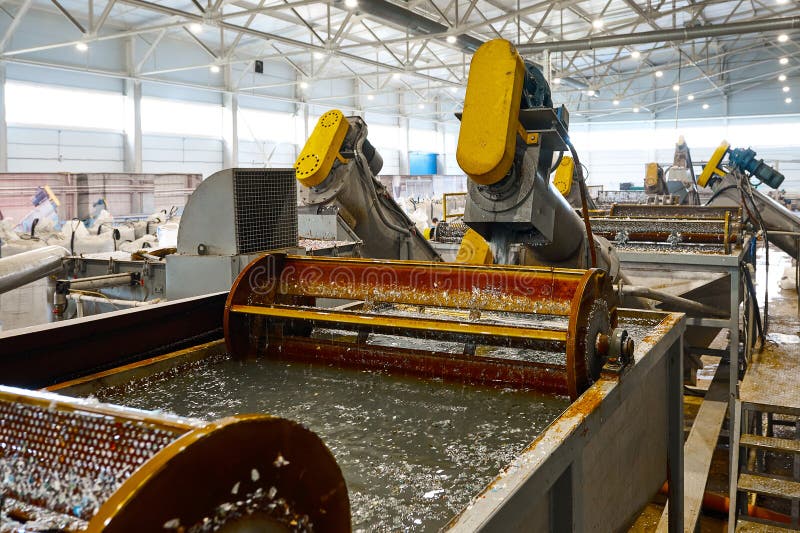 Bath for Washing Shredded Plastic Stock Image - Image of technology ...