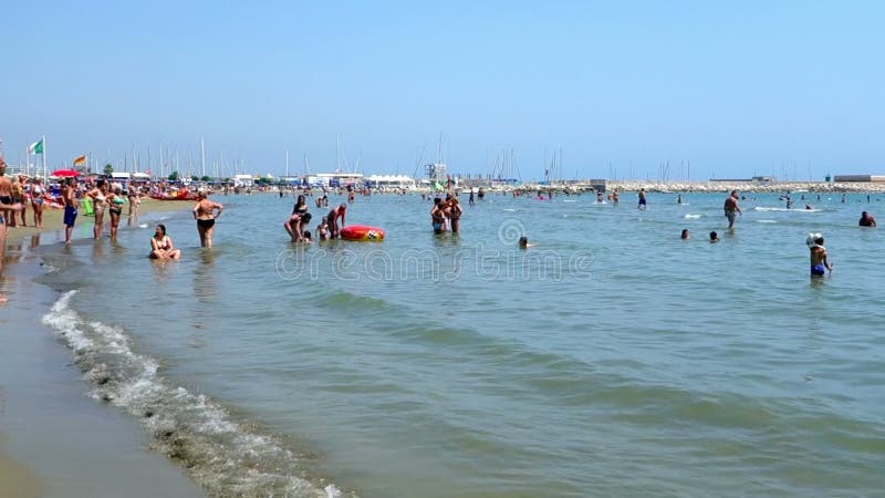 Bathers Having Relax on the Beach at Sea Holiday Season Stock Video ...