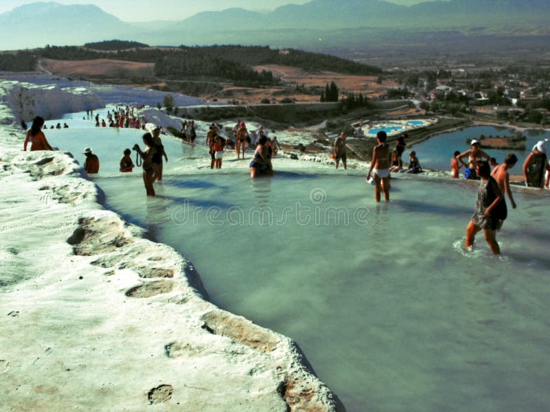 Bathers in the Thermal Pools at Pamukkale, Turkey Editorial Photo ...
