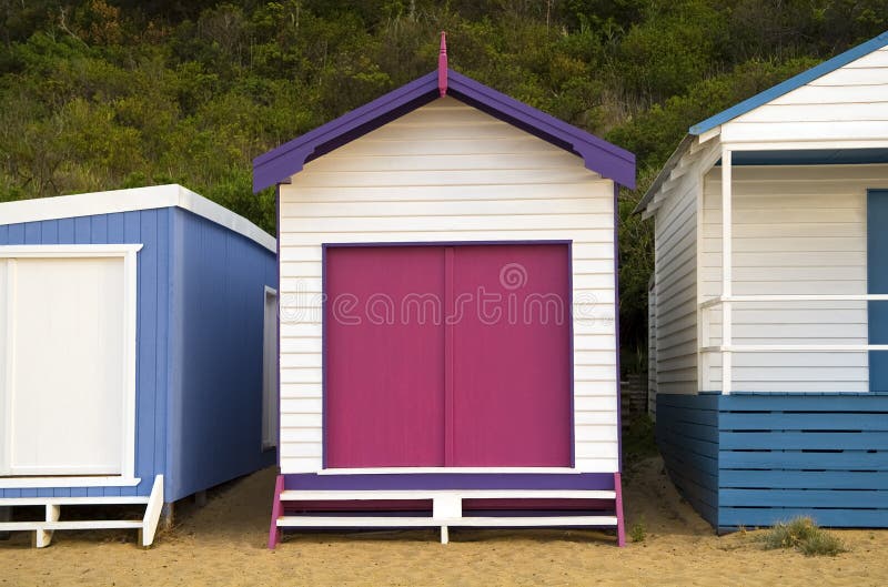 Australian Bathing Boxes at Brighton Beach Stock Photo - Image of ...