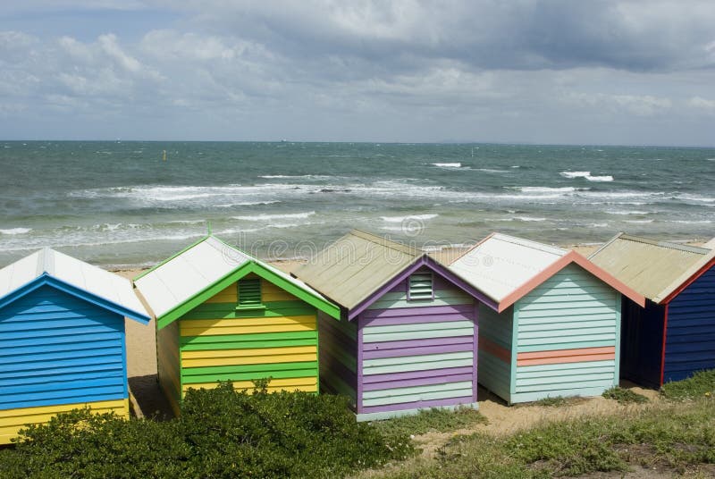 Bathing Boxes stock image. Image of heritage, blue, white - 7973077