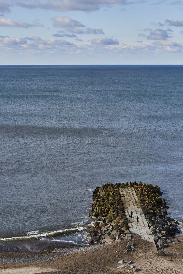 Bathing Jetty and Landing Stage for Boats with Blue Water Stock Photo ...