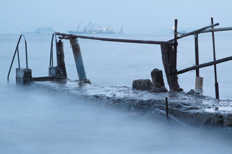 Bathing pavilion stock image. Image of bridge, perspective - 21093341