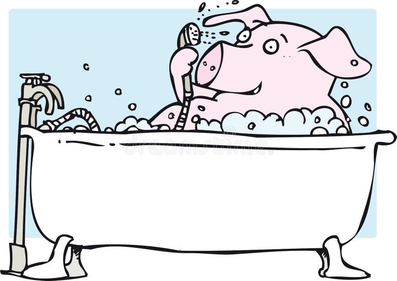 Bathing pig stock vector. Illustration of joyful, amused - 55504383