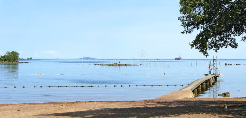 Bathing Place at the Eastern Sea Stock Image - Image of bath, beach ...