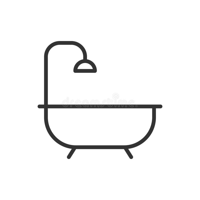 Bathing Tub Icon - Shower Tub Icon Stock Illustration - Illustration of ...