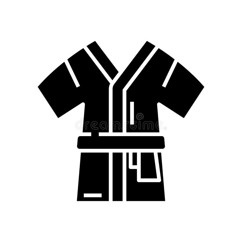 Bathrobe Black Icon, Concept Illustration, Vector Flat Symbol, Glyph ...