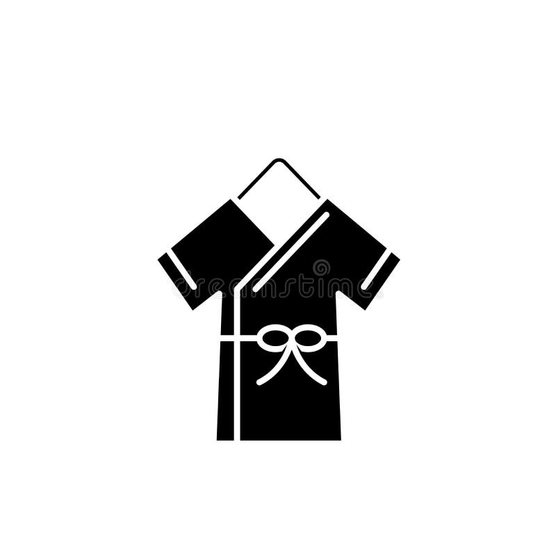 Bathrobe Black Icon, Vector Sign on Isolated Background. Bathrobe ...