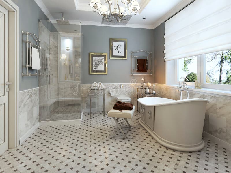 Bathroom classic style stock photo. Image of bathtubs - 48271648