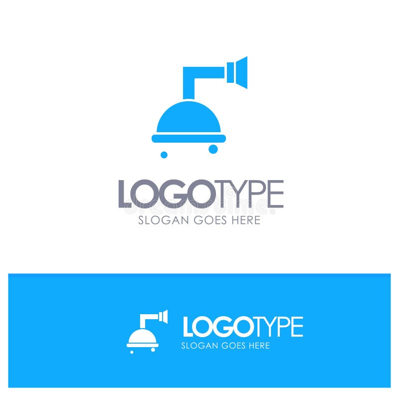 Bathroom, Clean, Shower Blue Solid Logo with Place for Tagline Stock ...