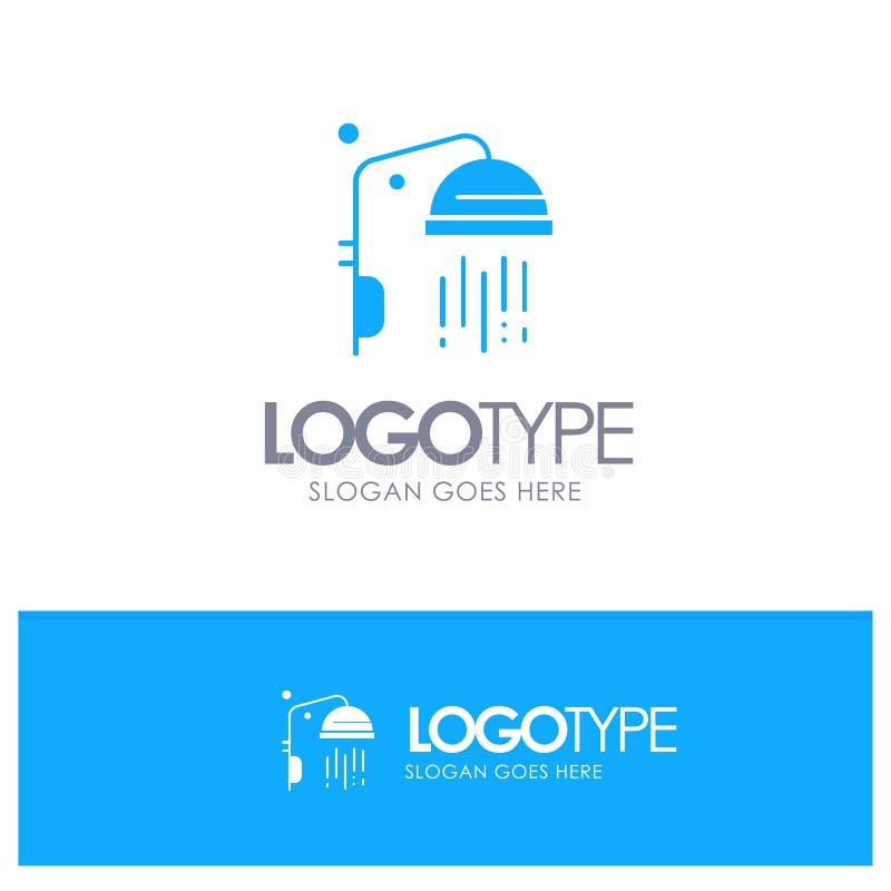 Bathroom, Clean, Shower Blue Solid Logo with Place for Tagline Stock ...