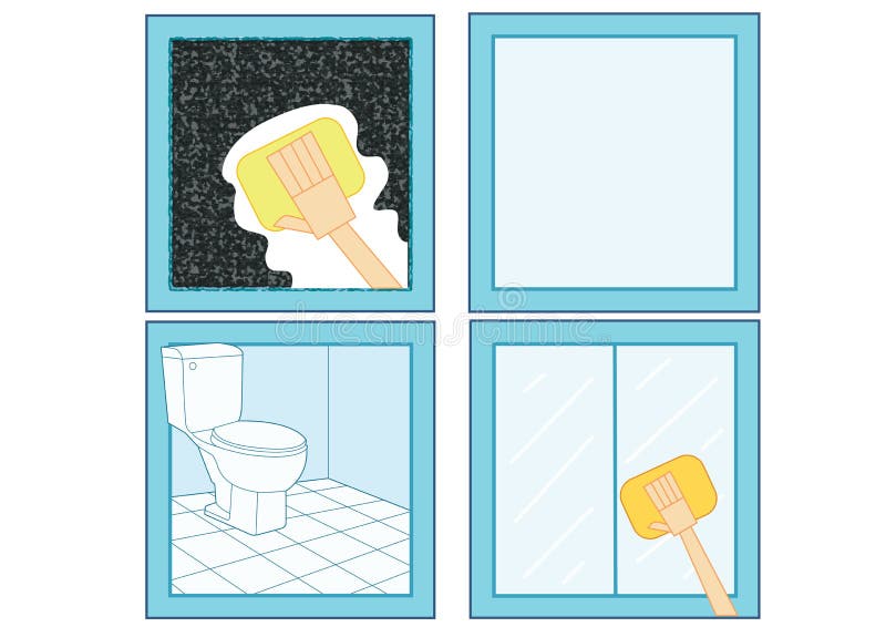 Bathroom Cleaner Icon and Clean the Bathroom Clean Glass Clean Glass ...