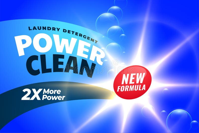 Bathroom Cleaner Powder Label with Shiny Light Effect Stock Vector ...