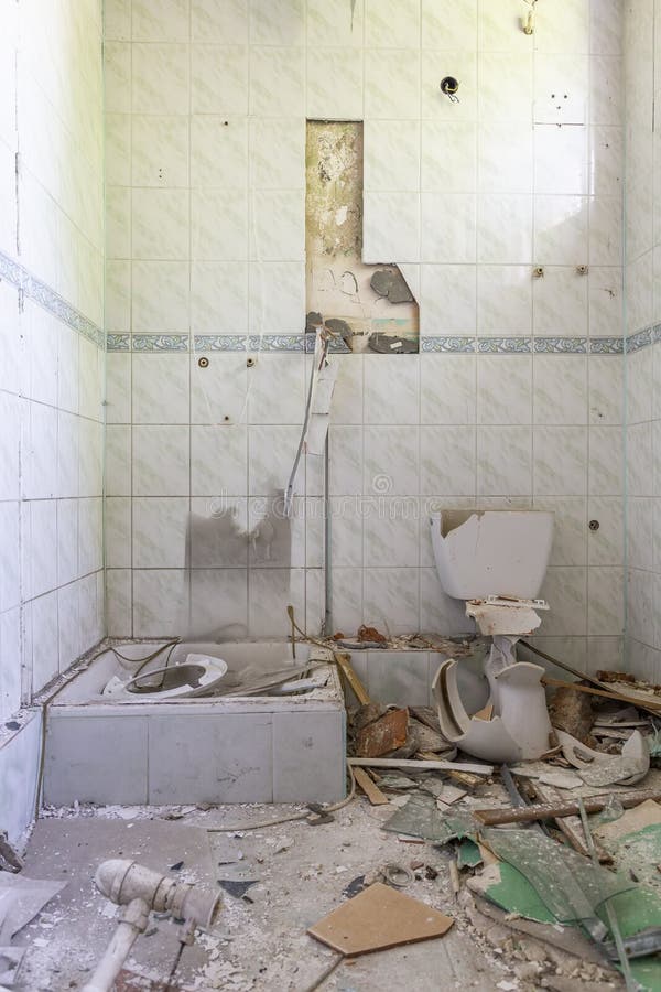Devastated Bathroom Interior Stock Photo - Image of concept, empty ...