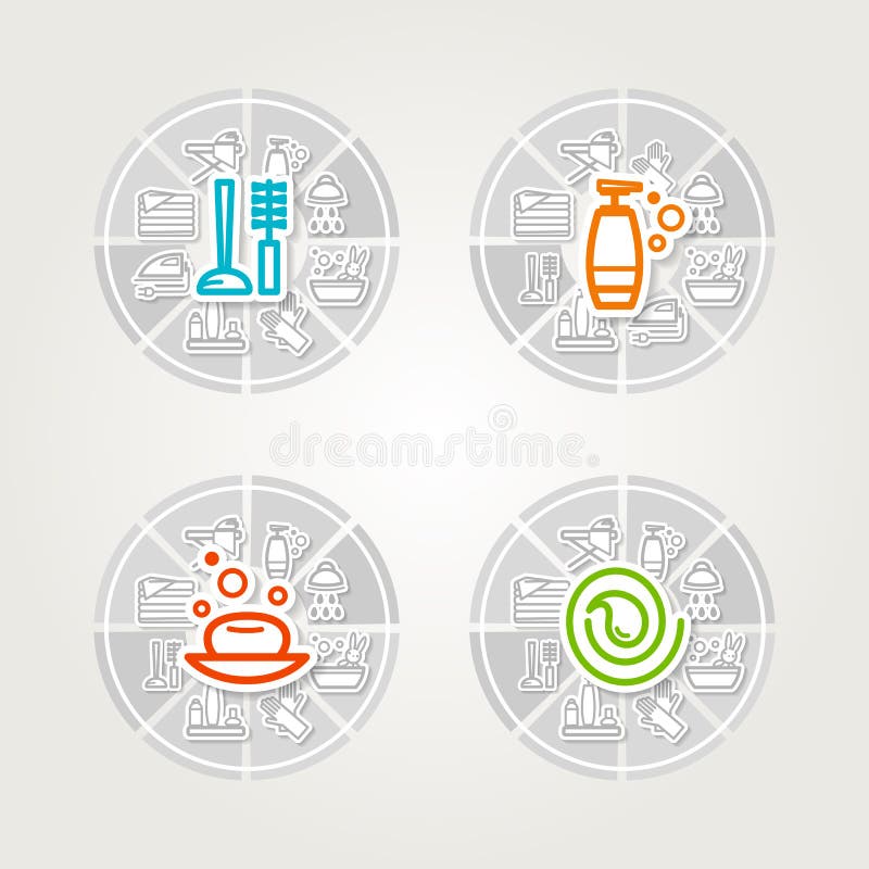 Bathroom Equipment, Cleaning Stock Vector - Illustration of design ...