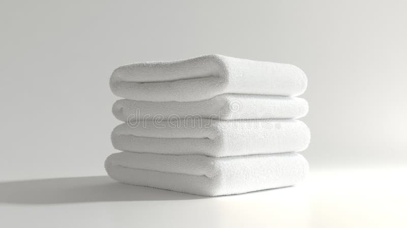 Stack of White Towels - Minimalist Design Stock Illustration ...