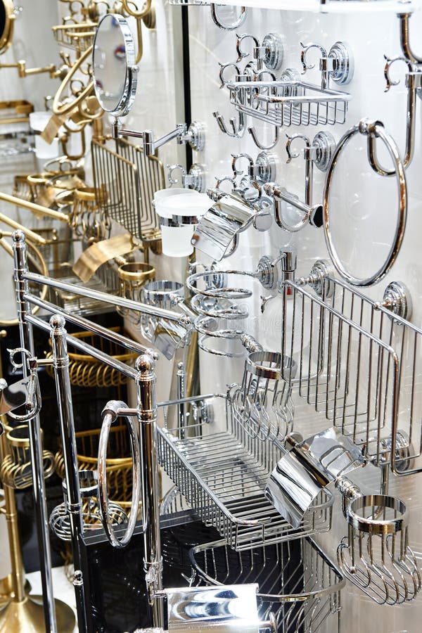 Bathroom Fittings and Accessories in Store Stock Photo - Image of ...