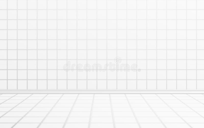 Bathroom Floor. White Tiles Wall. Ceramic Square Elements with Soft ...