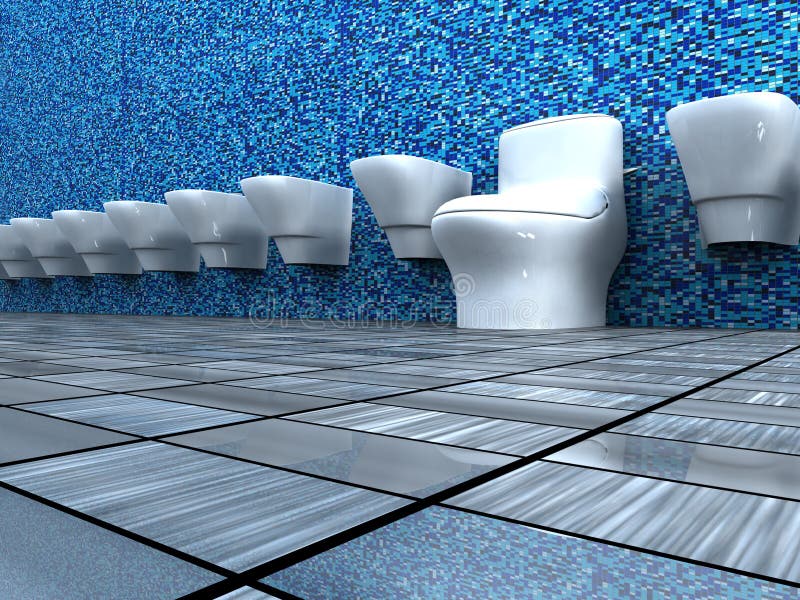 Bathroom front view stock illustration. Illustration of toilet - 7538821