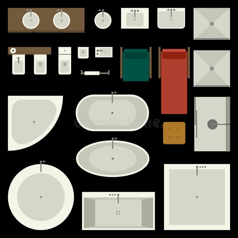 Vector Floor Plan of a House Stock Vector - Illustration of bath, flat ...