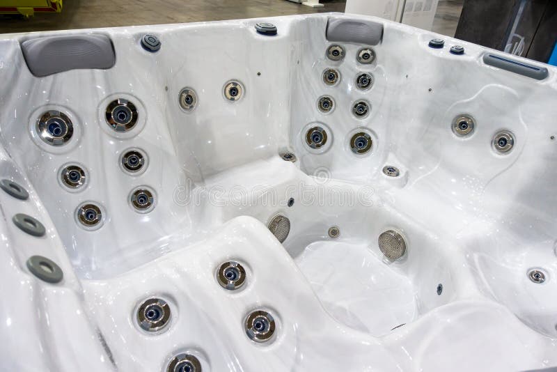 Bathroom with Hydromassage and Jacuzzi Stock Image - Image of home ...