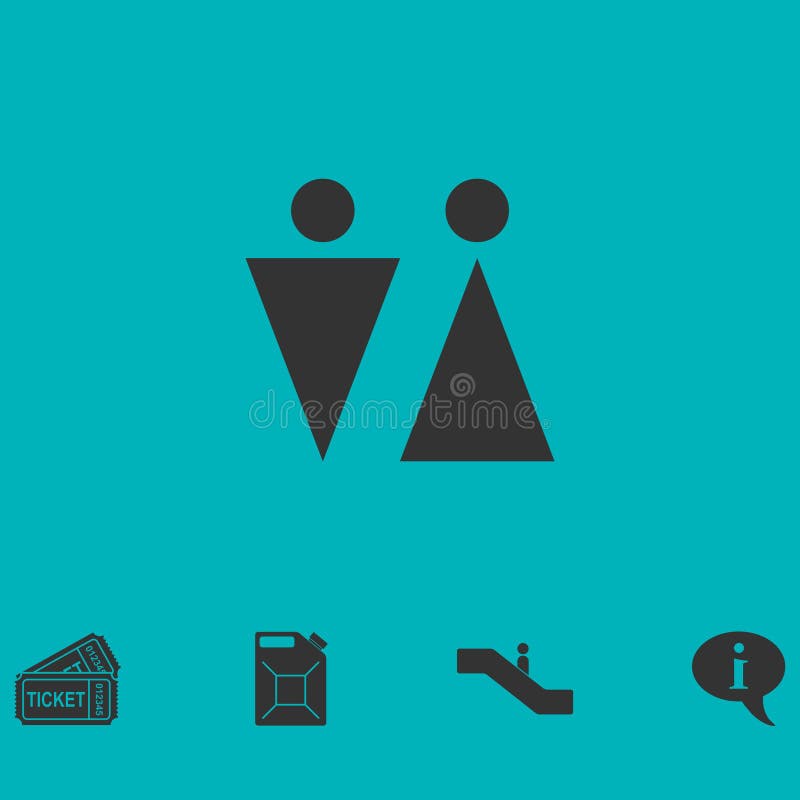 Bathroom icon flat stock vector. Illustration of style - 138309971