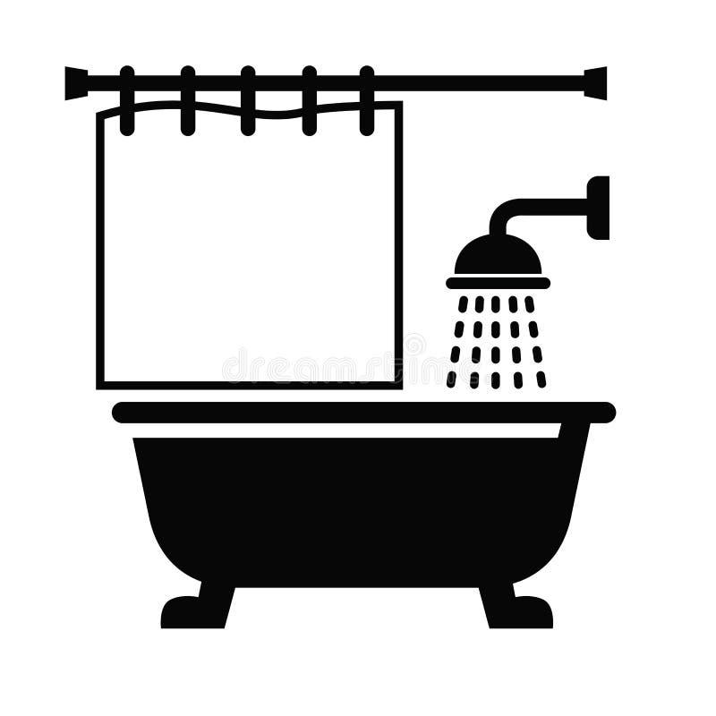Taking Shower Black White Stock Illustrations – 230 Taking Shower Black ...