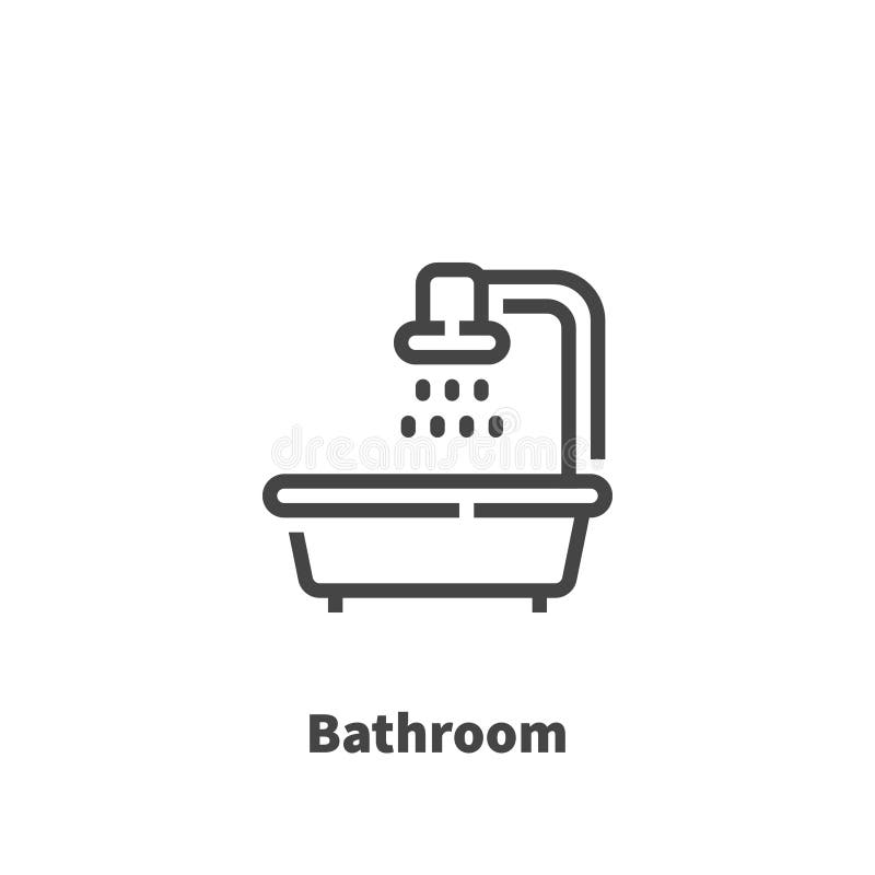 Bathroom Icon, Vector Symbol. Stock Vector - Illustration of hygiene ...