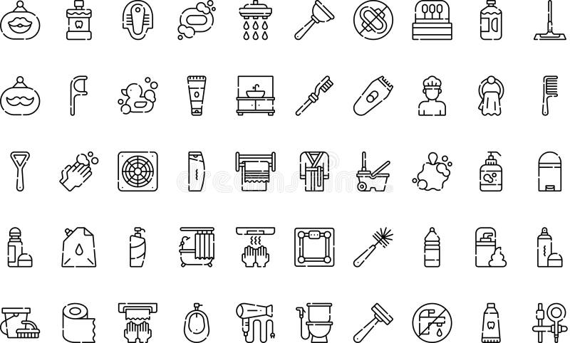 Bathroom Icons Icons Simple Vector Icon. Illustration Symbol Design Template for Web Mobile UI ...