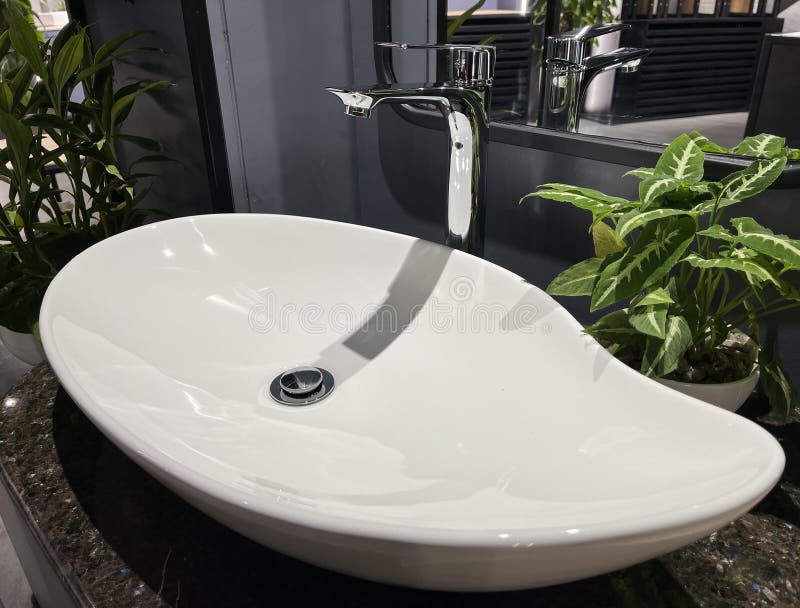 Bathroom Interior Basin or Sink with Modern Interior Design. Stock ...